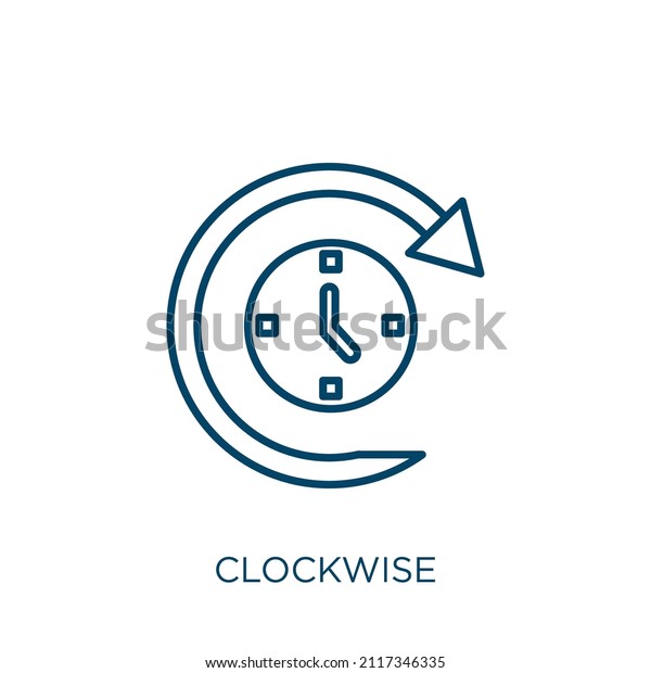 Clockwise Icon Thin Linear Clockwise Outline Stock Vector (Royalty Free ...