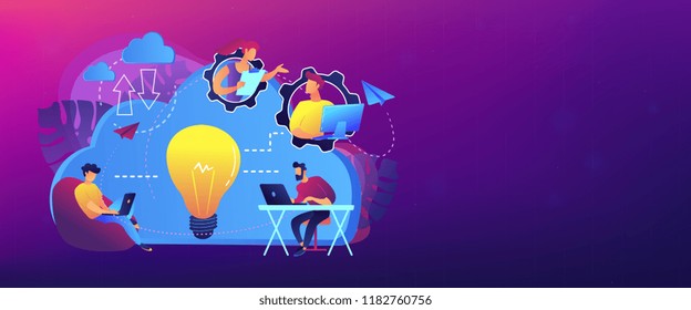 Cloud Collaboration Header Banner Stock Vector (Royalty Free ...
