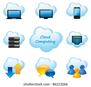 Cloud Computing Icons Stock Vector (Royalty Free) 92516269 | Shutterstock