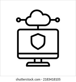 Cloud Computing Icon Black Outline Vector Stock Vector (Royalty Free ...