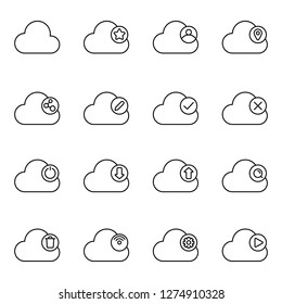 Cloud Computing Icons Pack Isolated Cloud Stock Vector (Royalty Free) 1274910328 | Shutterstock