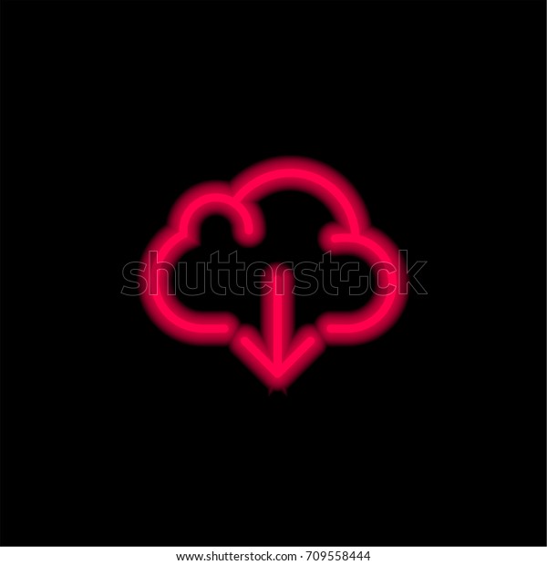 Cloud Computing Red Glowing Neon Ui Stock Vector (Royalty Free ...
