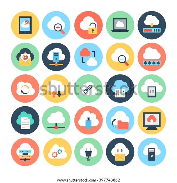 Cloud Computing Vector Icons 1 Stock Vector (Royalty Free) 397743862 | Shutterstock