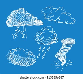 Doodle Collection Hand Drawn Vector Clouds Stock Vector (Royalty Free ...