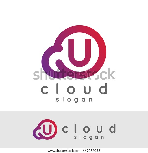 Cloud Initial Letter U Logo Design Stock Vector (Royalty Free ...