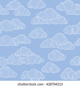 Cloud Pattern Cloudy Sky Seamless Background Stock Vector (Royalty Free ...