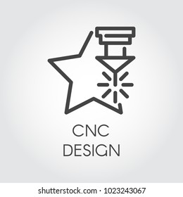 Cnc Files Icon Line Design Computer Stock Vector (Royalty Free ...