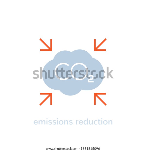 Co2 Emissions Reduction Vector Icon On Stock Vector (Royalty Free ...