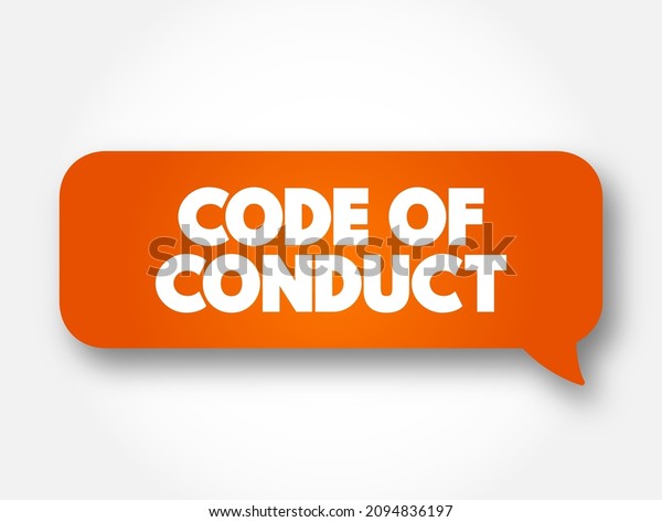 Code Conduct Text Message Bubble Concept Stock Vector (Royalty Free ...