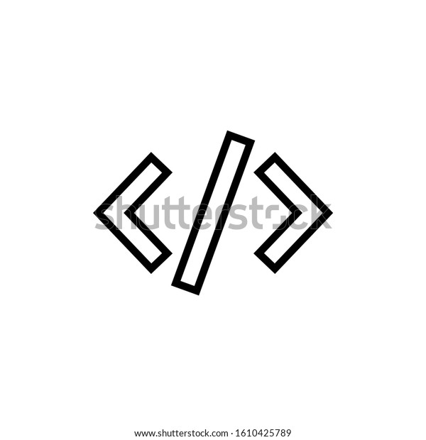 Code Icon Outline Style On White Stock Vector (Royalty Free) 1610425789 ...