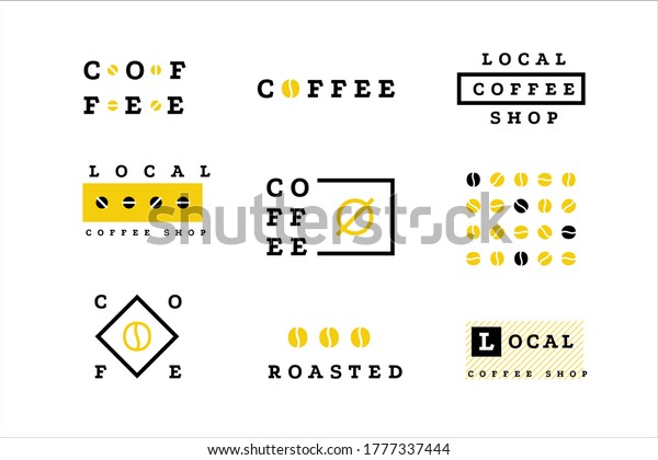Coffee Logo Set Minimal Drink Label Stock Vector (Royalty Free ...