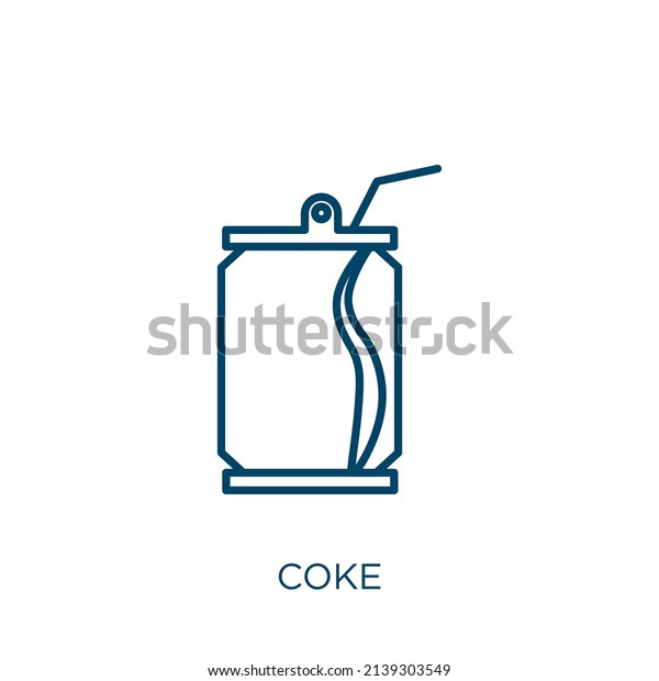 Coke Icon Thin Linear Coke Outline Stock Vector (Royalty Free ...