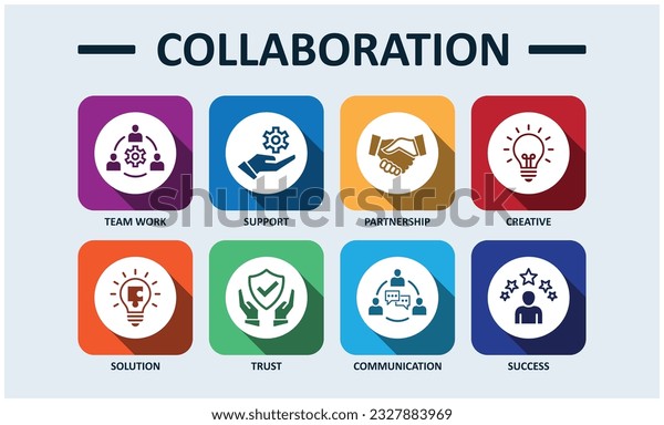 Collaboration Banner Web Icon Vector Illustration Stock Vector (Royalty ...