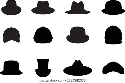 Set Hats Decorative Elements Booth Illustrations Stock Vector (Royalty ...