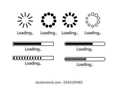 벡터 아이콘의 컬렉션 loading.load 아이콘, 로드 스톡 벡터(로열티 프리) 2498084369 | Shutterstock