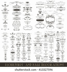 Collection Mega Set Vector Decorative Frames Stock Vector (Royalty Free ...