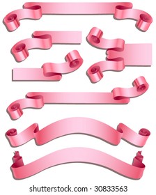 Collection Pink Ribbons Stock Vector (Royalty Free) 30833563 | Shutterstock