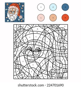 Color By Number Santa Claus Stock Vector (Royalty Free) 224701690 ...