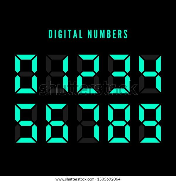 Color Digital Numbers Set Digital Number Stock Vector (Royalty Free ...