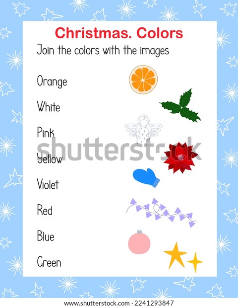 Color Names Christmas Elements Images Matching Stock Vector (Royalty ...