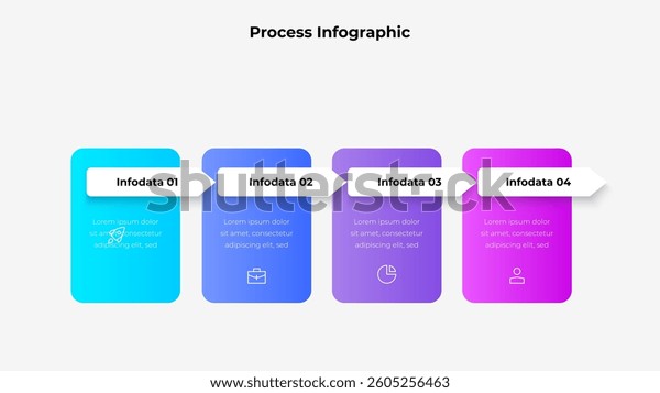 Colorful Four Part Process Flow Infographic Stock Vector (Royalty Free ...