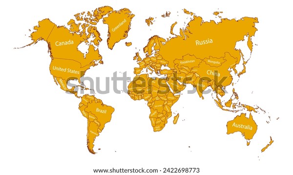 Colorful Simple World Map Countries Stock Vector (Royalty Free ...
