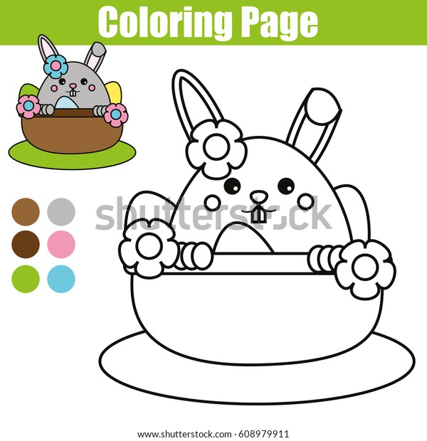 Coloring Page Easter Bunny Character Printable Stock Vector (Royalty ...