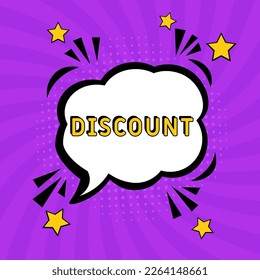 Comic Book Explosion Text Discount Vector Stock Vector (Royalty Free ...