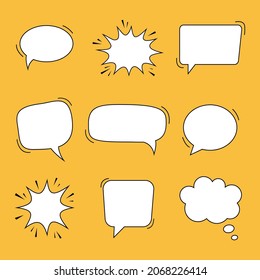 Comic Chat Bubbles Vector Set Stock Vector (Royalty Free) 2068226414 ...