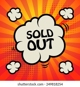 Comic Explosion Text Sold Out Vector Stock Vector (Royalty Free ...