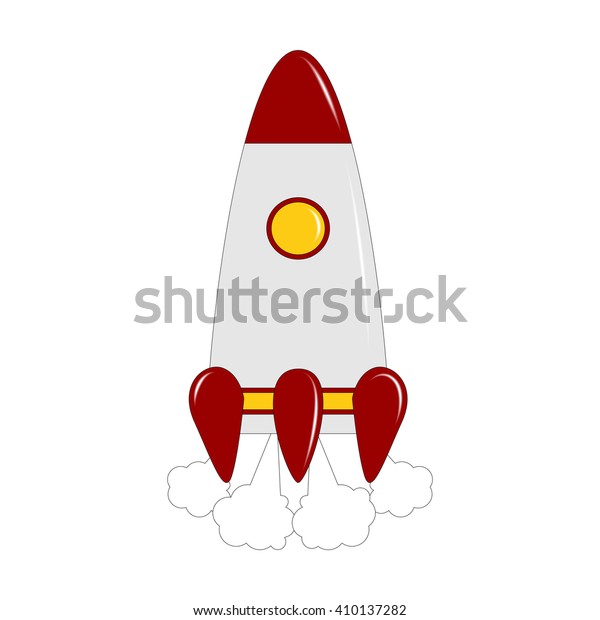 Comic Rocket Ship Vector Illustration On Stock Vector (Royalty Free ...
