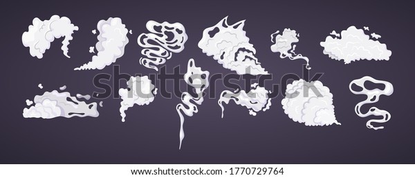 Comic Smoke Cloud Set Smoking Cartoon Stock Vector (Royalty Free ...