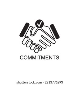 Commitment Icon Handshake Icon Vector Stock Vector (Royalty Free ...