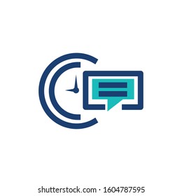 Communication Bubble Clock Design Message Discussion Stock Vector ...