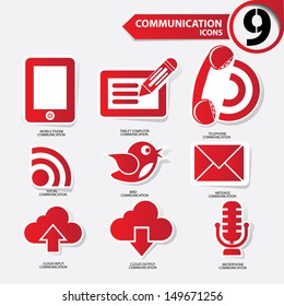 Communication Iconsred Versionvector Stock Vector (Royalty Free ...
