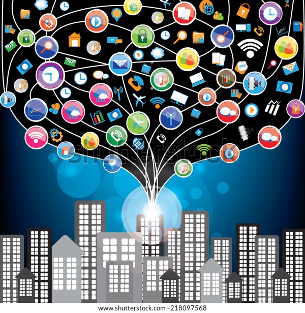 Communication Technology Background Stock Vector (Royalty Free ...