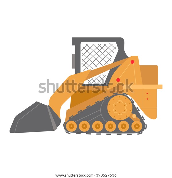 Compact Track Loader Drawing Flat Color Stock Vector (Royalty Free ...