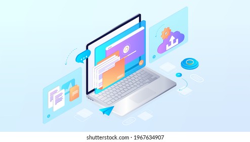 Software Development Vector Concept Isometric Illustration Stock Vector ...
