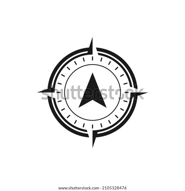 Compass Vector Black White Logo Template Stock Vector (Royalty Free ...