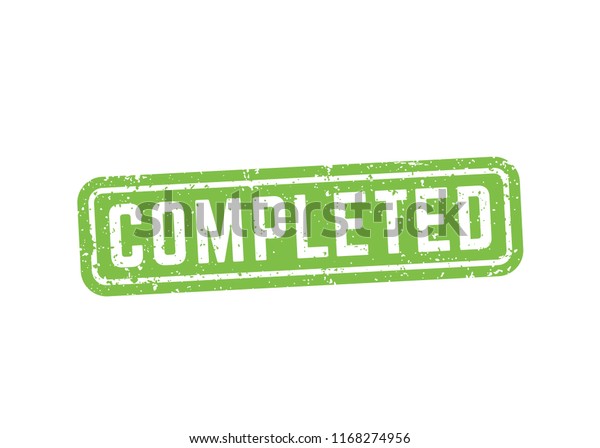 completado, sello vectorial: vector de stock (libre de regalías ...