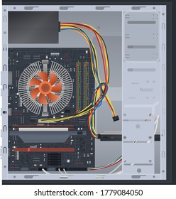Components Computer Computer Case Vector Illustration Stock Vector ...