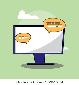 Computer Bubbles Design Digital Technology Communication Stock Vector ...