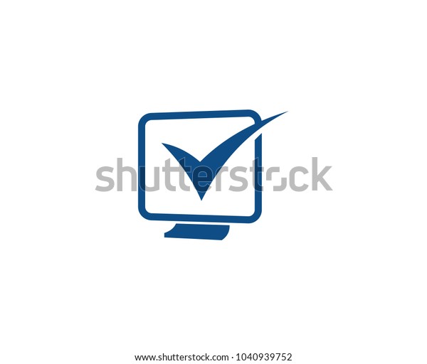 Computer Check Mark Logo: vector de stock (libre de regalías ...