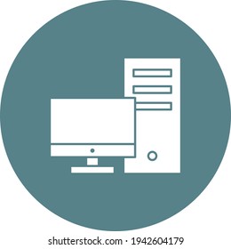 Computer Desktop Pc Workstation Icon Vector Stock Vector (Royalty Free ...