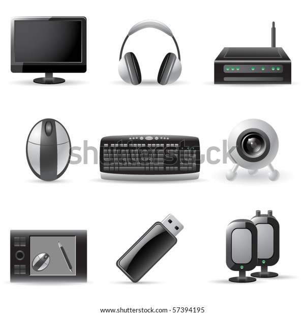 Computer Device Icons Stock Vector (Royalty Free) 57394195 | Shutterstock