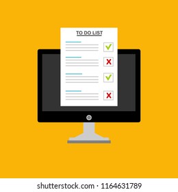 Computer Do List Vector Illustration Flat Stock Vector (Royalty Free ...