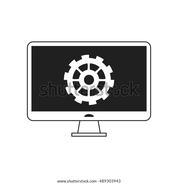 Computer Gear Icon Stock Vector (Royalty Free) 489303943 | Shutterstock