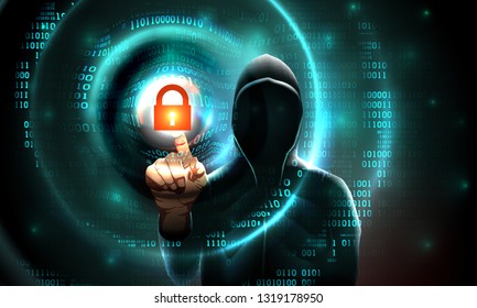 Computer Hacker Hood Touches Touchscreen Lock Stock Vector (Royalty Free) 1319178950 | Shutterstock