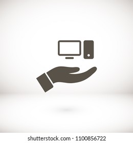 Computer Hand Icon Stock Vector (Royalty Free) 1100856722 | Shutterstock