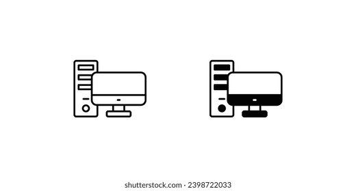 Computer Icon White Background Vector Stock Stock Vector (Royalty Free ...